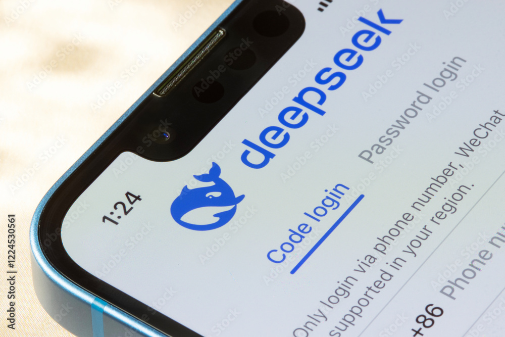 Ningbo, China - Jan 28, 2025: DeepSeek app login page is seen on the ...