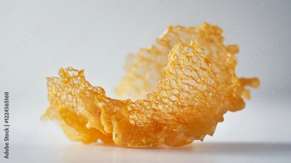 premium crispy pork skin detail, pale golden exterior, architectural ...