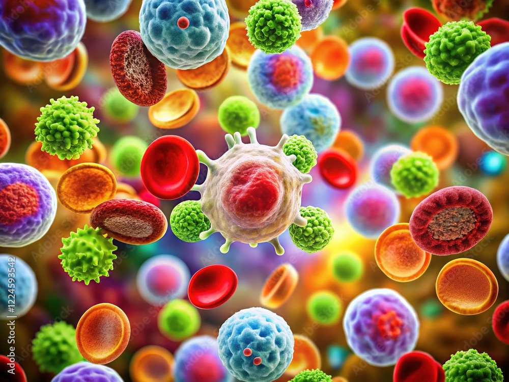 Ilustración de Stock Leukemia Blood Smear Microscopic Image - Abnormal ...