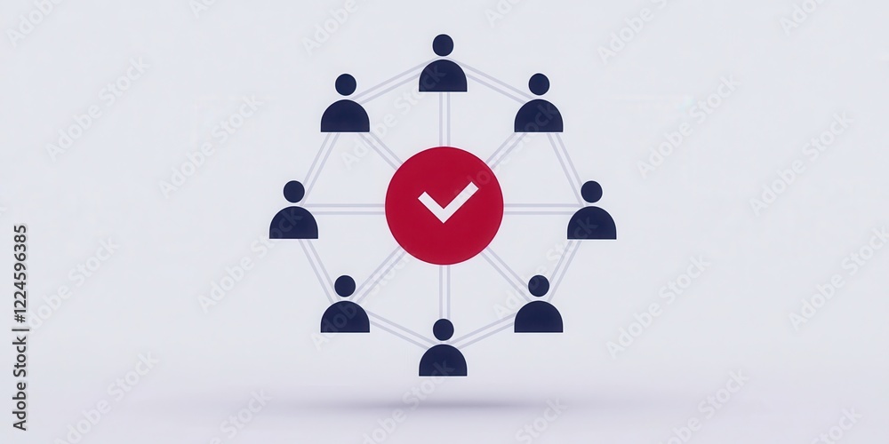 Network Connection Concept with Check Mark Symbol Stock Illustration ...