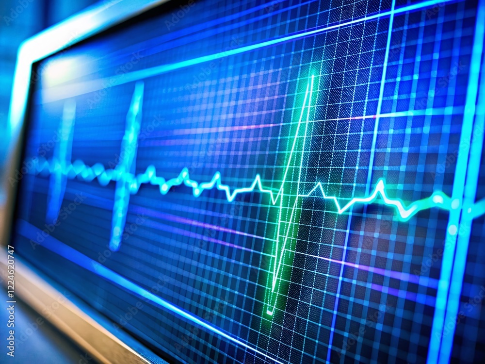 EKG Monitor Displaying Sinus Rhythm with Paired Premature Ventricular ...