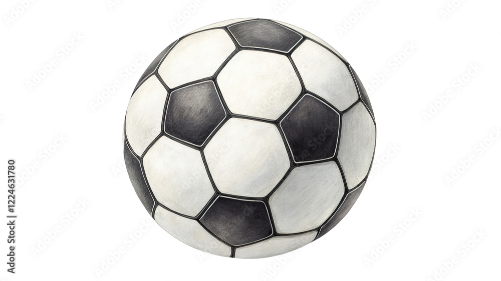 Classic soccer ball with a black and white hexagonal pattern, featuring ...