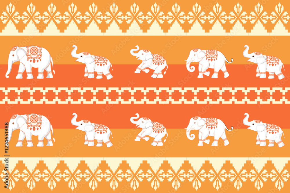 elephants pattern, mandala Beautiful Thailand,thai pattern,seamless ...