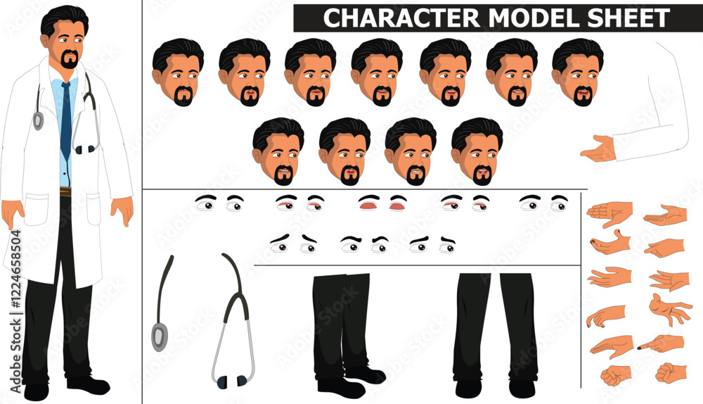 Indian Doctor Sprite Sheet | Rigged 2D Character with Lip Sync, Walk ...