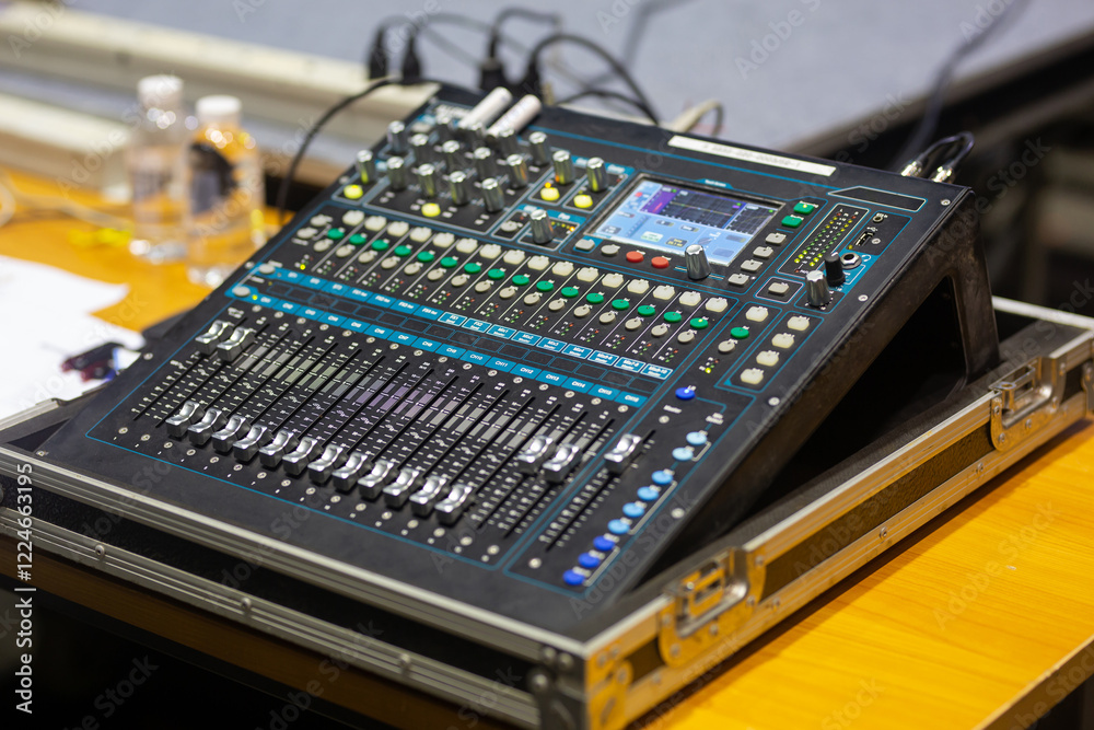 Professional audio system control panel Stock Photo | Adobe Stock