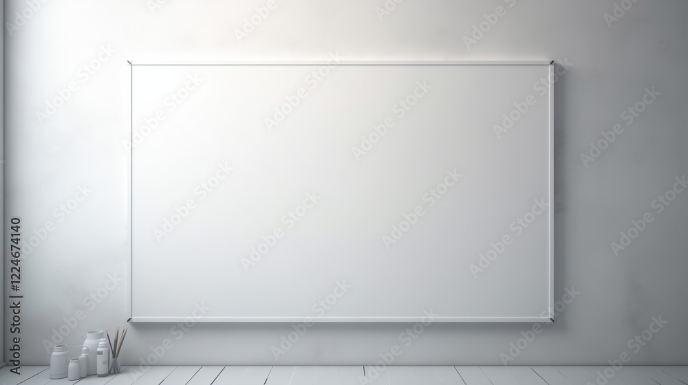 Hyper-realistic whiteboard surface with subtle writing marks and faint ...