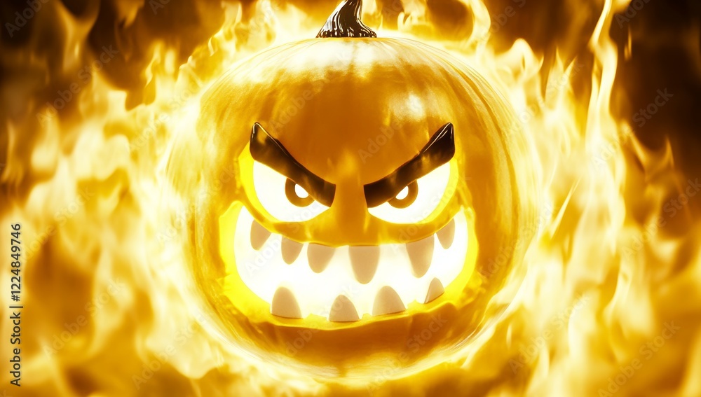 Stock-Illustration „4K HD Wallpaper: An Angry Emoji with Molten Veins ...