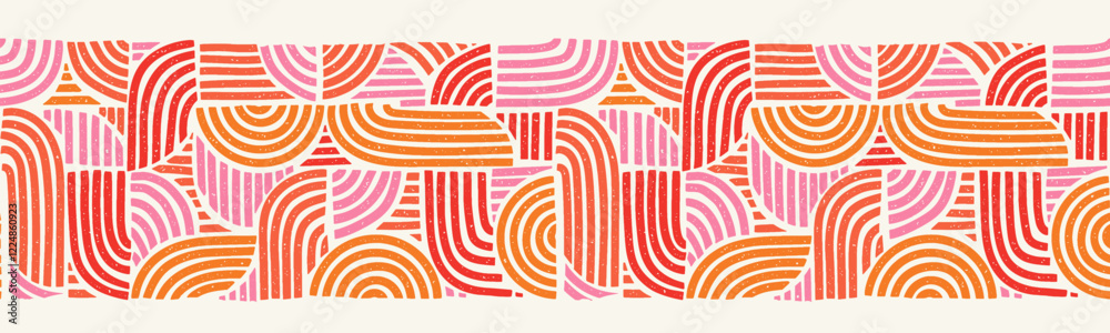 Hand drawn abstract seamless pattern, ethnic background, simple style ...