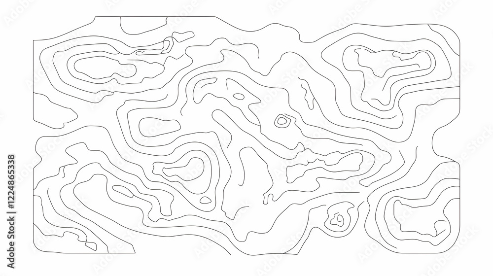 Topographic Map Contour Lines Show Elevation and Landforms Stock ...