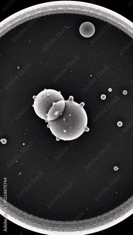 Stock-Foto „Electron micrograph of Epstein-Barr DNA herpes virus ...