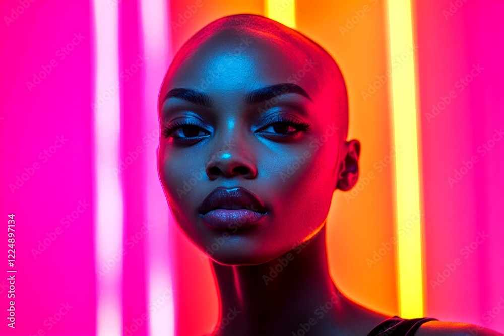 Commercial commercial layout art. Pretty calm black girl - for ads ...