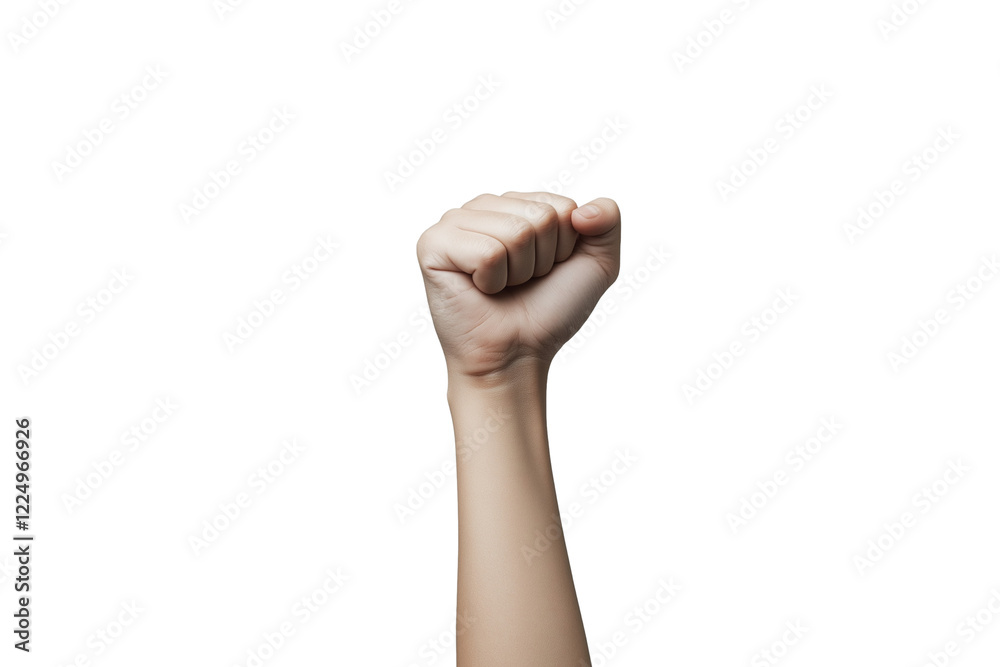 Hand forming fist gesture isolated on transparent white background ...
