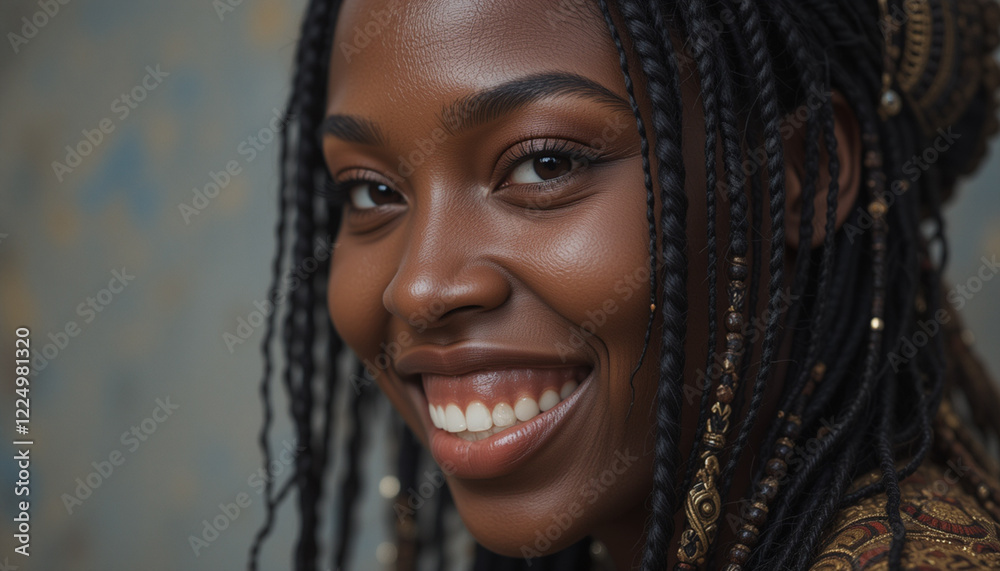 Black woman with afro braids symbolizing tradition and cultural ...