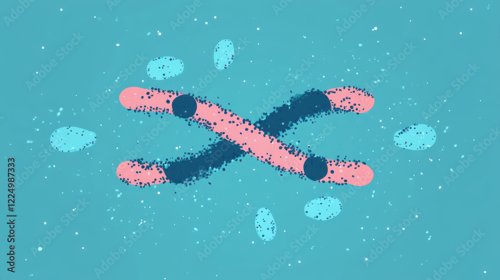 Chromosome pairing during meiosis, illustrating genetic processes and ...