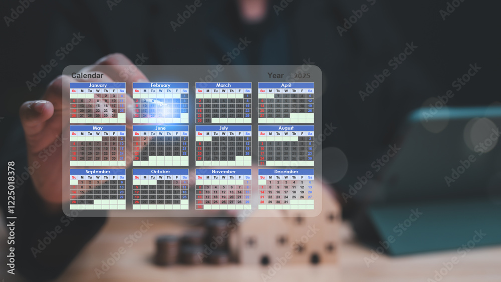 Digital Calendar Interface for 2025, Modern take on calendar for year ...
