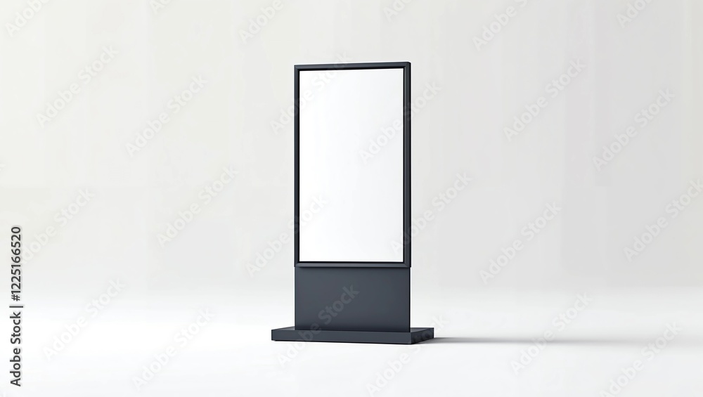 Blank white pylon banner mockup, front view, isolated, 3d rendering ...