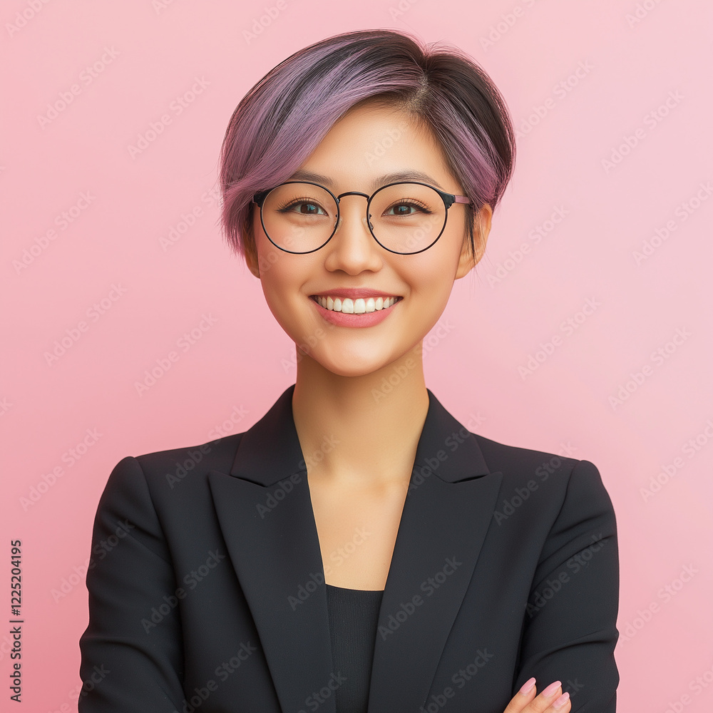 Confident professional portrait studio setting image of a young woman ...