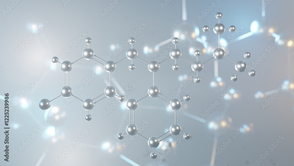 chloropyramine molecular structure, 3d model molecule, antihistamine ...