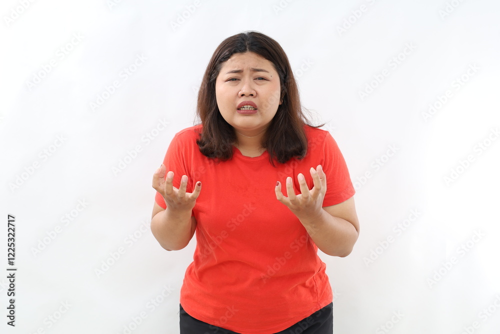 Outraged aggressive asian woman shaking hands frustrated and mad ...