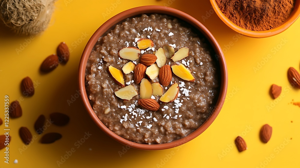 Whole ragi porridge whole grain finger millet porridge sweetened with ...