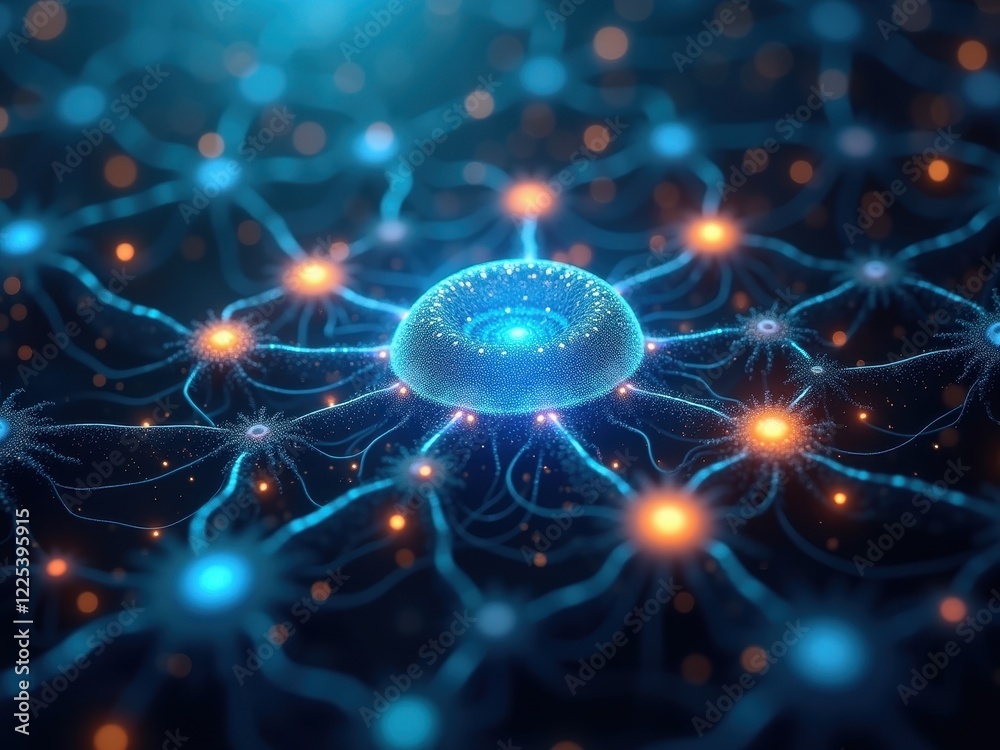 Neuromorphic computing representation showing interconnected neural ...