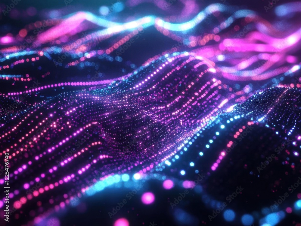 futuristic holographic visualization of supply chain network, glowing 3d interconnected nodes ...