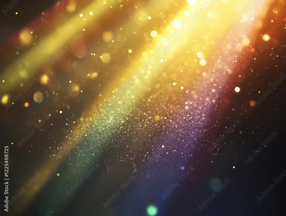 ethereal light leak overlay with organic dust particles dancing across ...