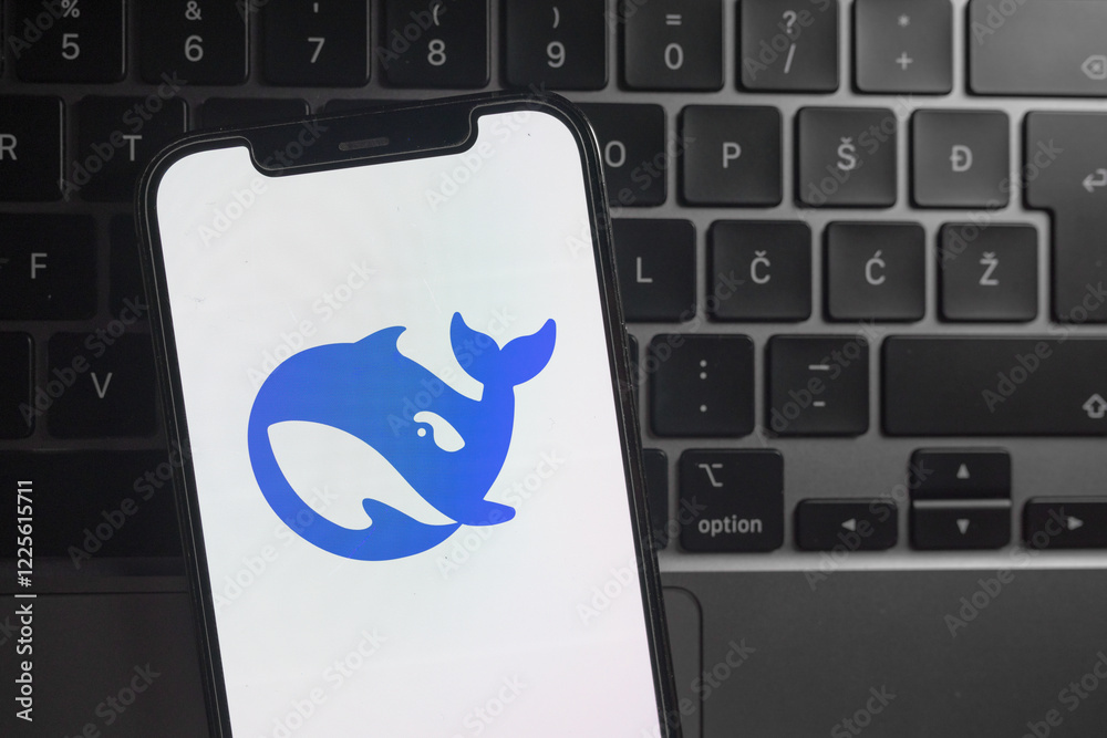 Slovenia, Ljubljana - 28 Jan 2025: DeepSeek logo displayed on smartphone screen Stock Photo ...