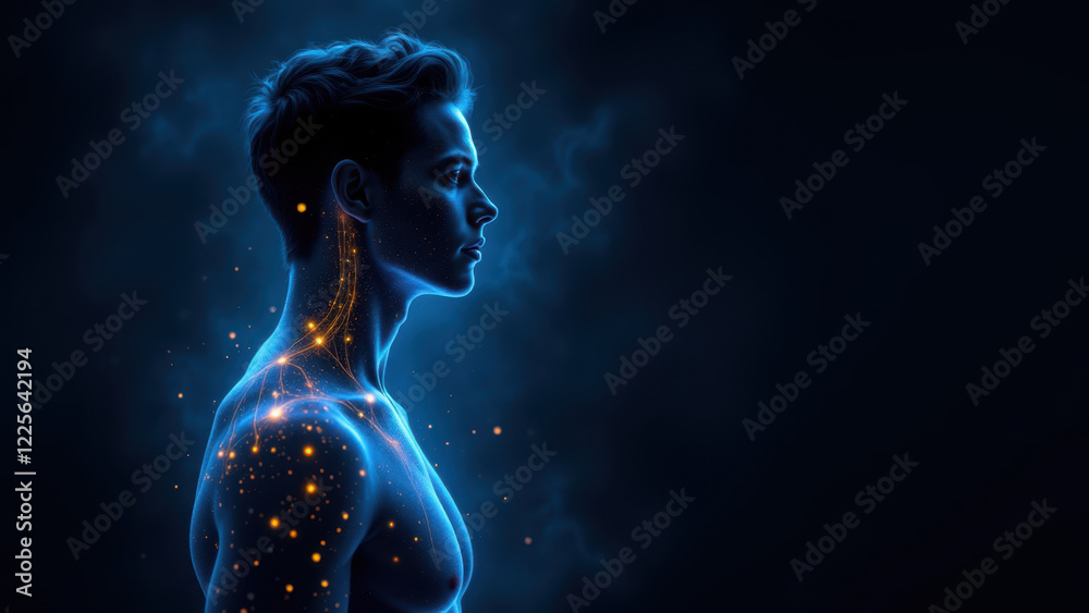 Vagus Nerve Stimulation - Illustration of a human body with an ...