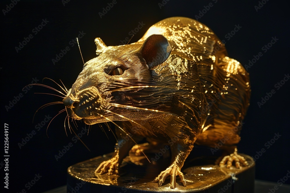 Foto de Stock progress of the manufacturing of a rat sculpture from ...