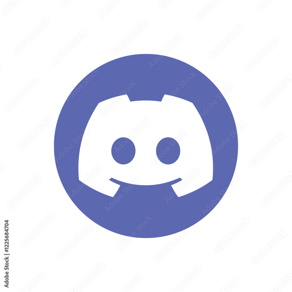 circular Discord icon. Versatile blue round Discord icon for websites ...