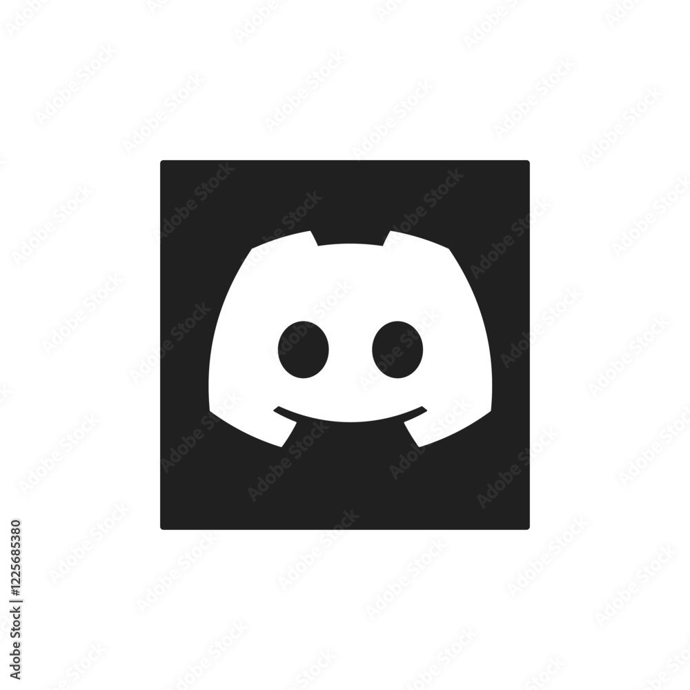 Square Discord icon. Versatile gray Discord icon for websites, apps ...