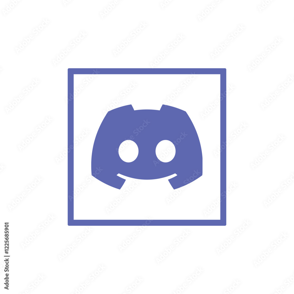Square Discord icon. Versatile blue Discord icon for websites, apps ...