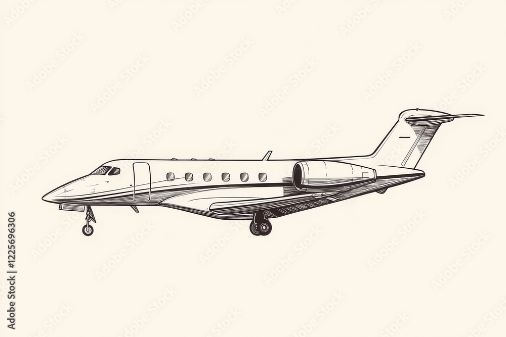 Cessna 750 Citation X plus. Vector drawing of business jet aircraft ...