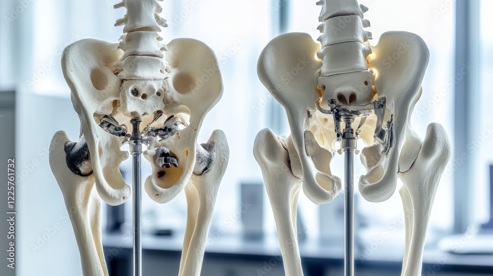 Comparison of the pelvis of two adults with different types of hip ...