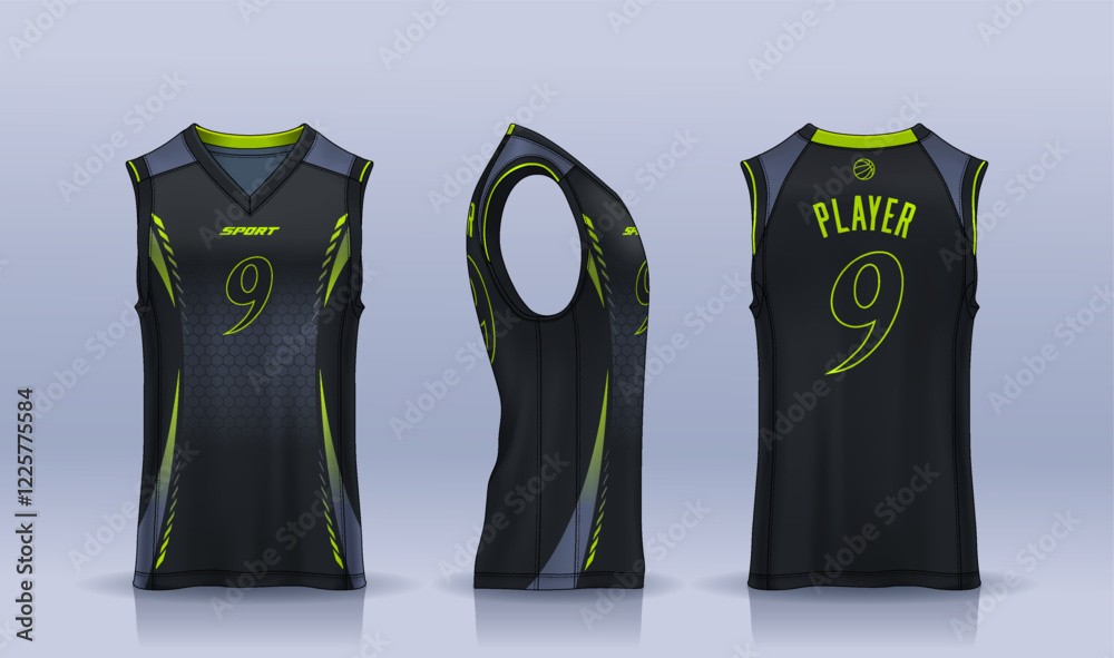 Basketball tank top design template, Sport jersey mockup. uniform front ...