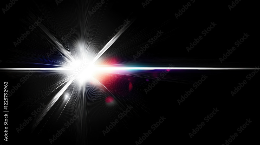 Lense flare overlay on black background. The background can be remove ...