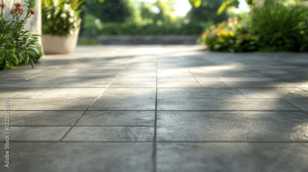 Seamless texture tile of self-locking concrete pavement for use in ...