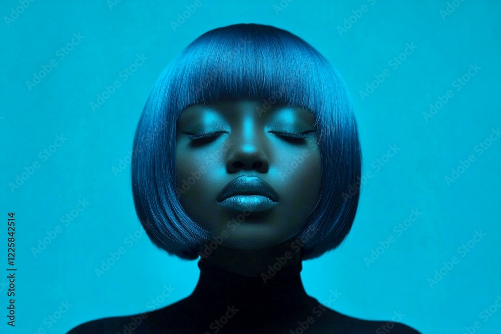 Commercial marketing creative. Attractive calm black girl - for ads ...