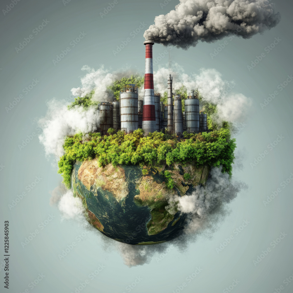 CO2 emission reduction sign and arrows down with earth globe on green ...