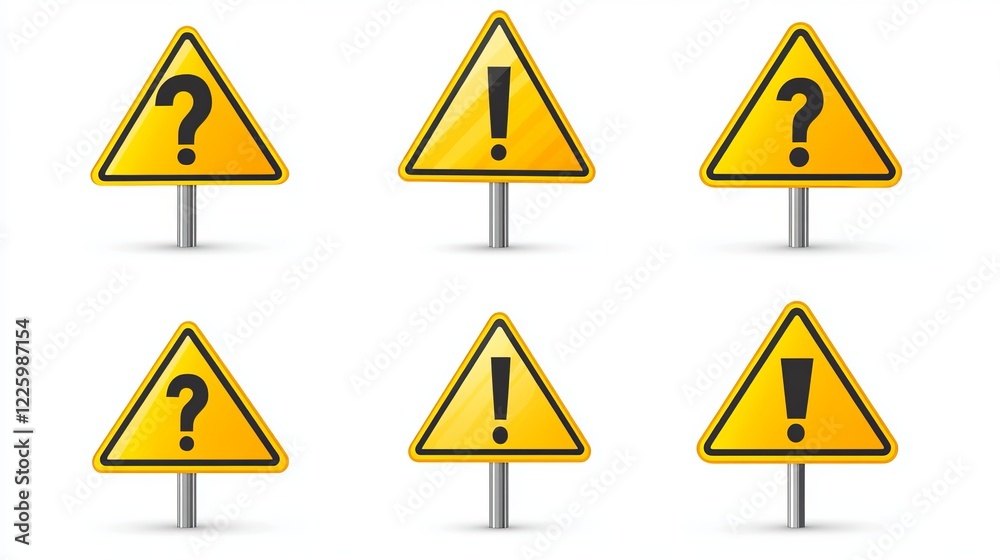 Vector set of caution warning signs, including danger symbols and ...