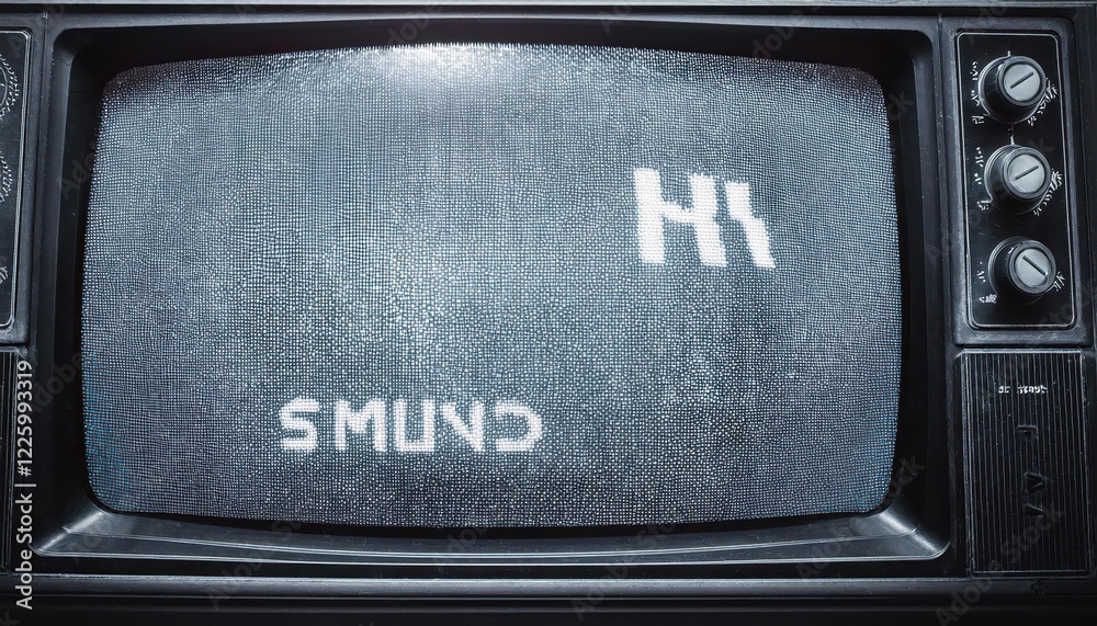 Stock-Foto „Retro HDTV Encounter Aging TV with Volume Control Knob in ...