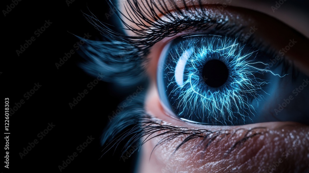 Stunning Macro Photo of Human Eye with Electric Blue Sparks and ...