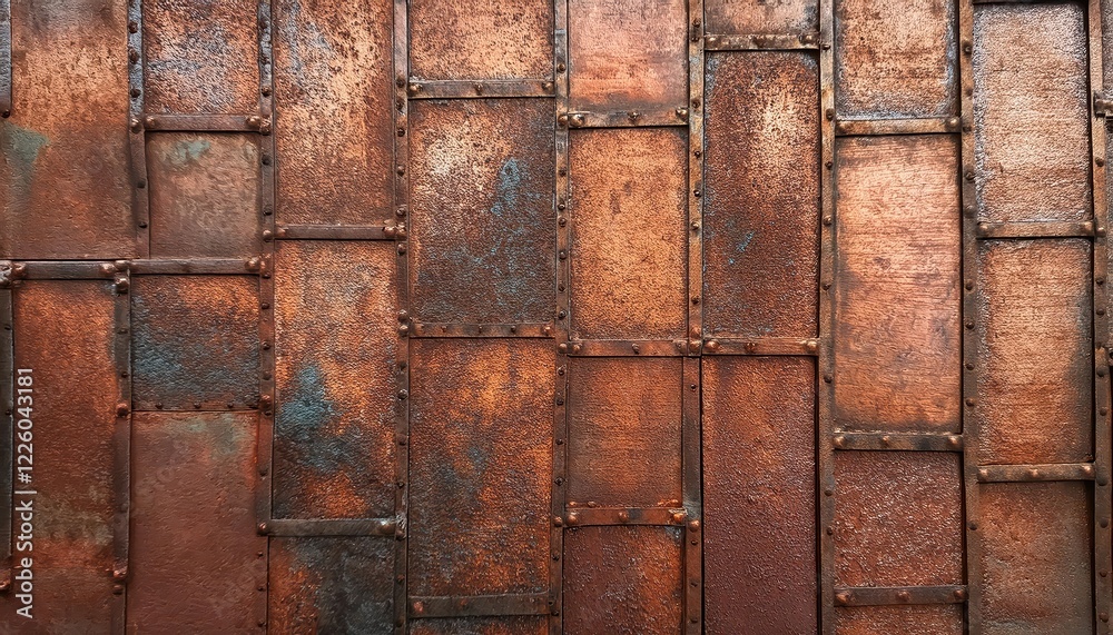 Authentic Rusted Copper Metal Patina Texture Background Timeless Grunge ...