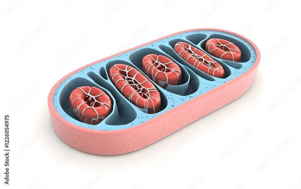 Cross-section view of mitochondrion with cristae and inner membrane ...