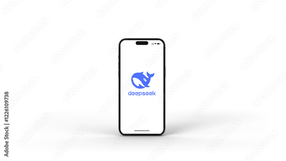 Deepseek artificial intelligence chatbot app on the smartphone iPhone ...