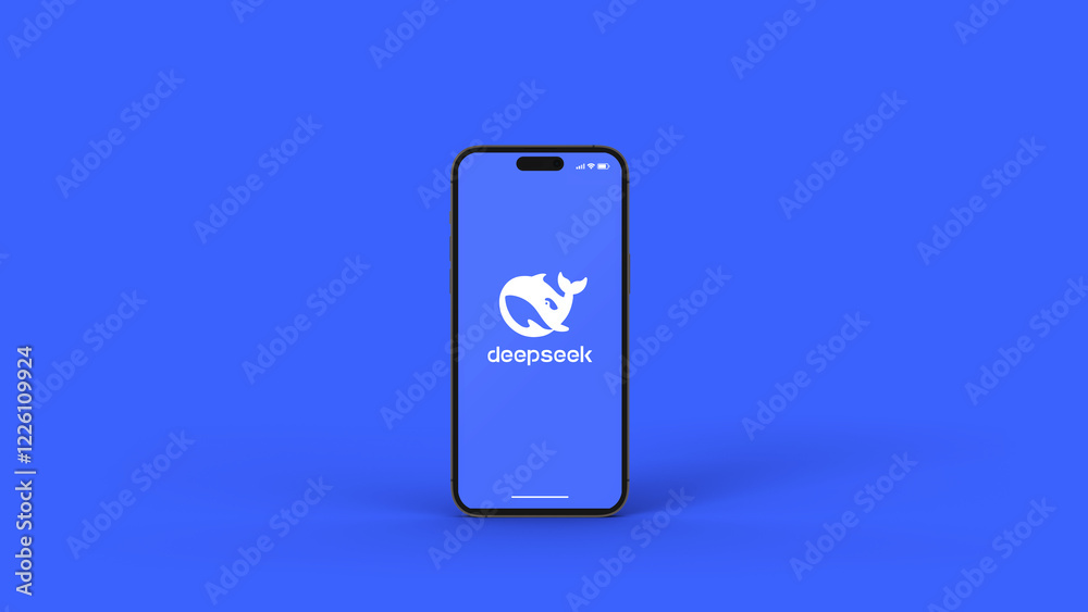 Deepseek artificial intelligence chatbot app on the smartphone iPhone ...