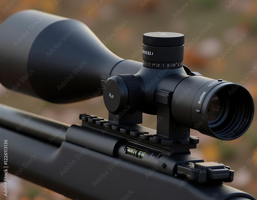 Sniper scope of a sniper rifle close-up. Created with Generative AI ...