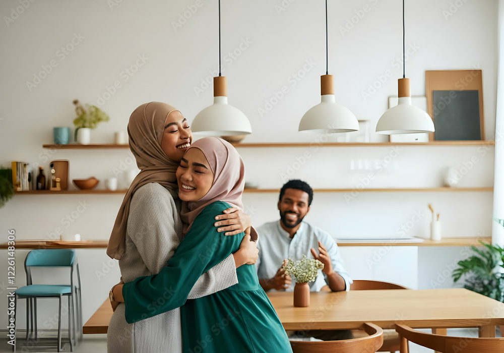 Eid Milaan Celebrating the Joy of Womens Togetherness Happy Eid Mubarak celebration post Stock ...