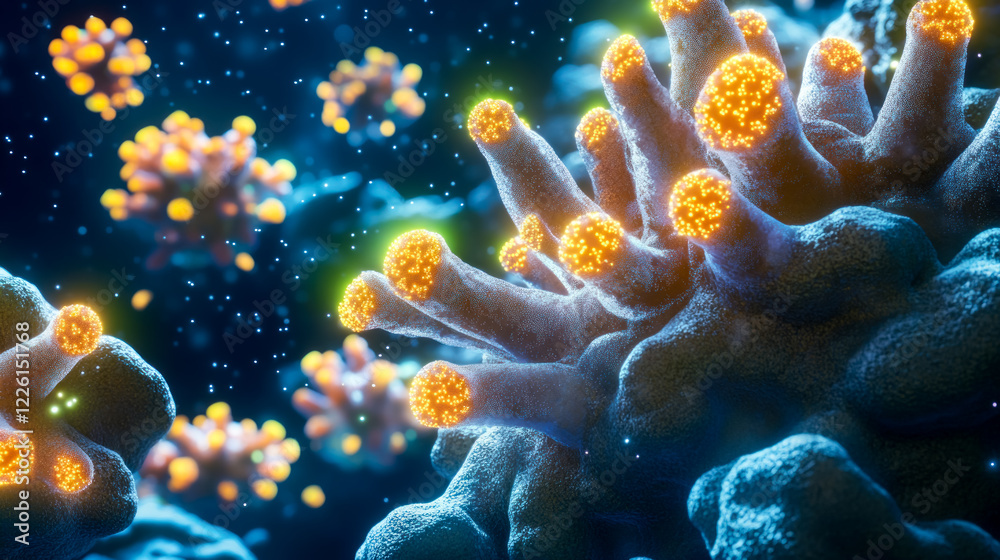 Exploring microscopic life coral reefs underwater 3d animation vibrant ...